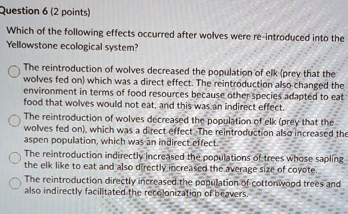SOLVED: Question 6 (2 points) Which of the following effects occurred ...