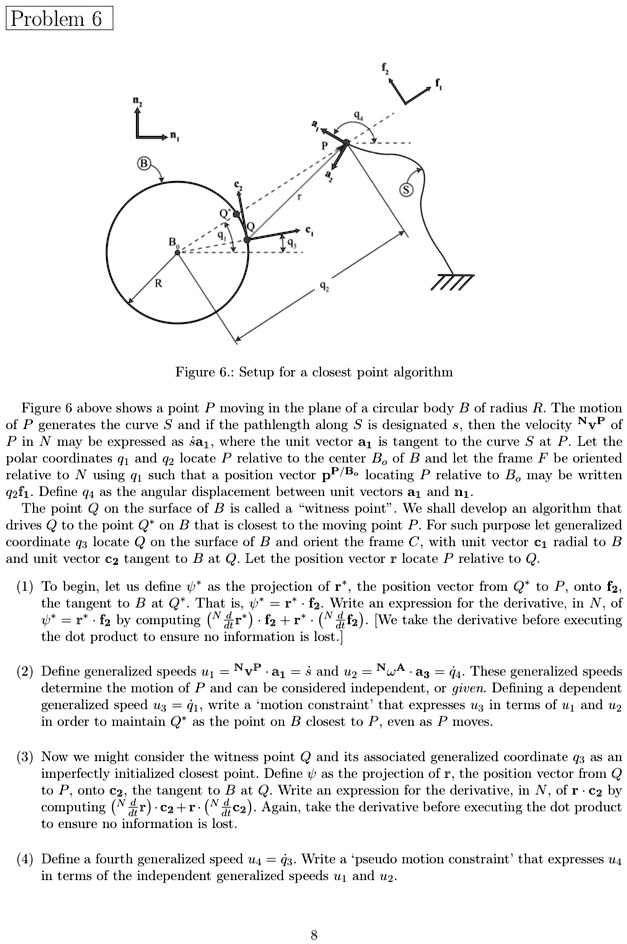 intermediate dynamic problem 6 figure 6 setup for a closest point algorithm figure 6 above shows ...