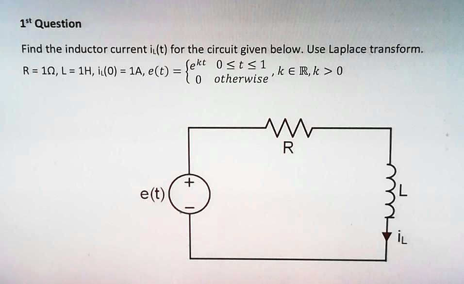 find the inductor current it for the circuit given below use laplace transform kerk 0 0 ...
