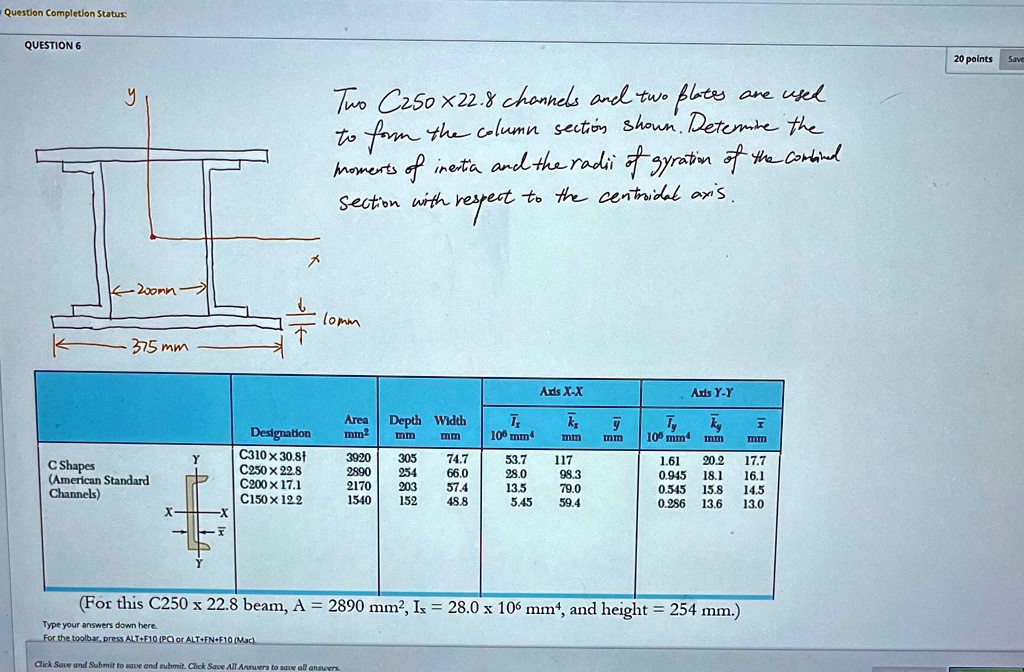 two c250x228 channels and two plates are used to form the column ...