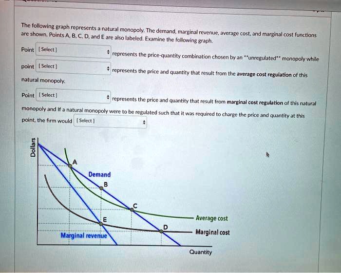 SOLVED: The following graph represents a natural monopoly. The demand ...