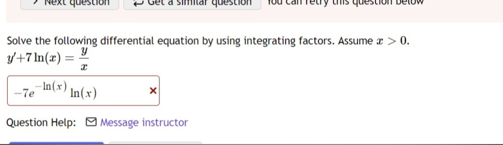 SOLVED: Solve the following differential equation by using integrating ... SOLVED: Solve the following differential equation by using integrating ...