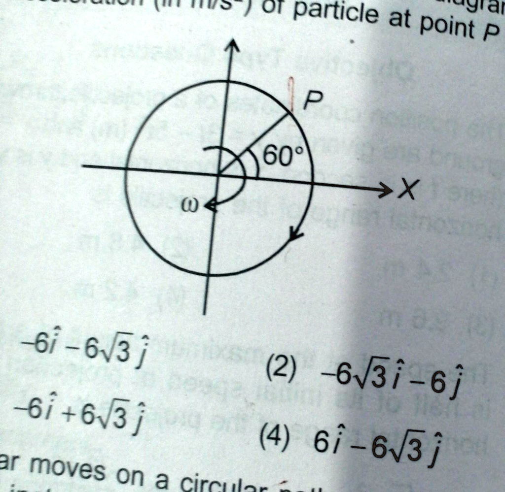 SOLVED: A particle moving in a circle of radius R = 3m with an angular speed of 2 radians per ...