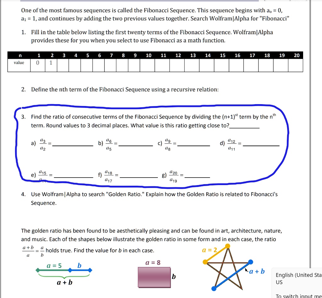 SOLVED Can You Help Me With Number 3 One Of The Most Famous Sequences 