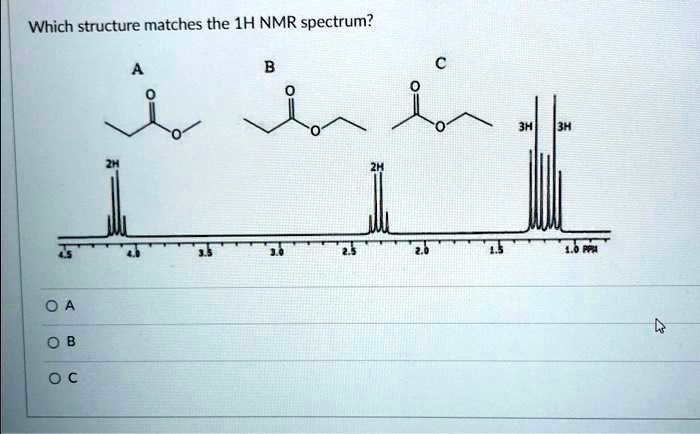 Solved Which Structure Matches The 1h Nmr Spectrum