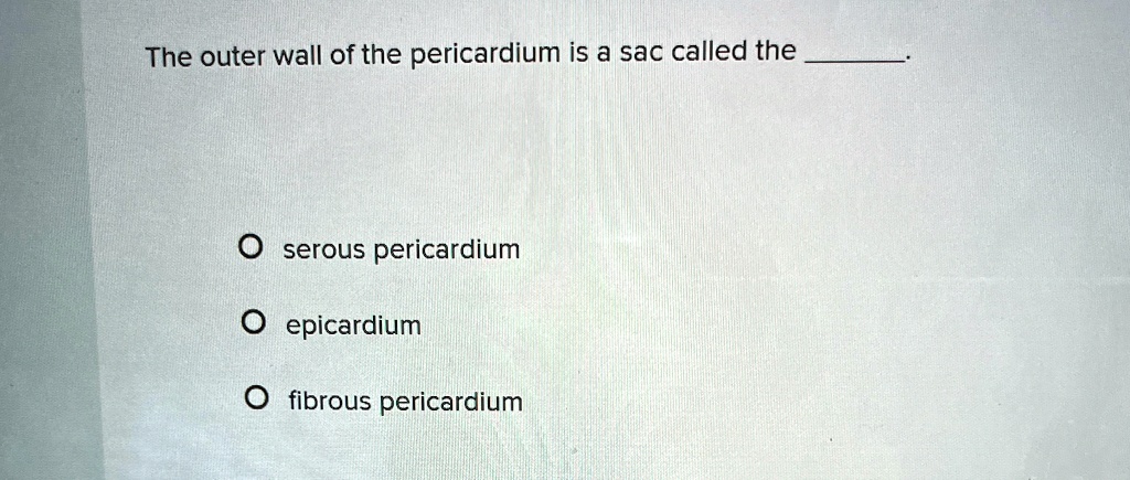 the outer wall of the pericardium is a sac called the o serous ...