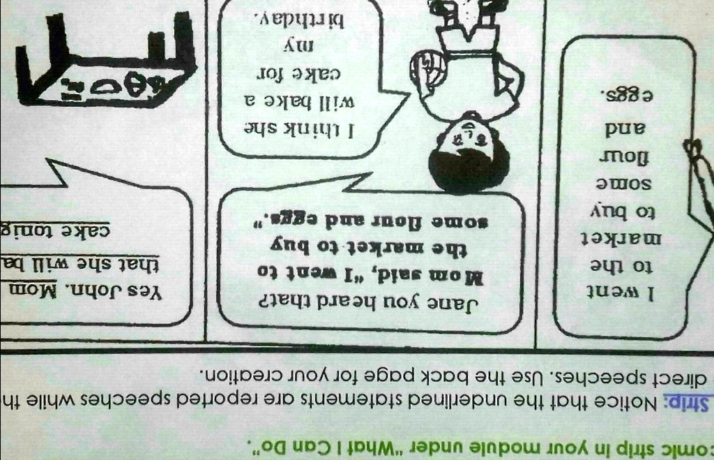 Activity D: Create a comic strip and use direct and reported speech in ...