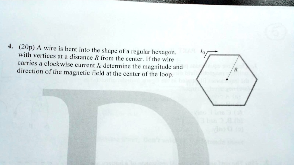 SOLVED: A wire is bent into the shape of a regular hexagon, with ...