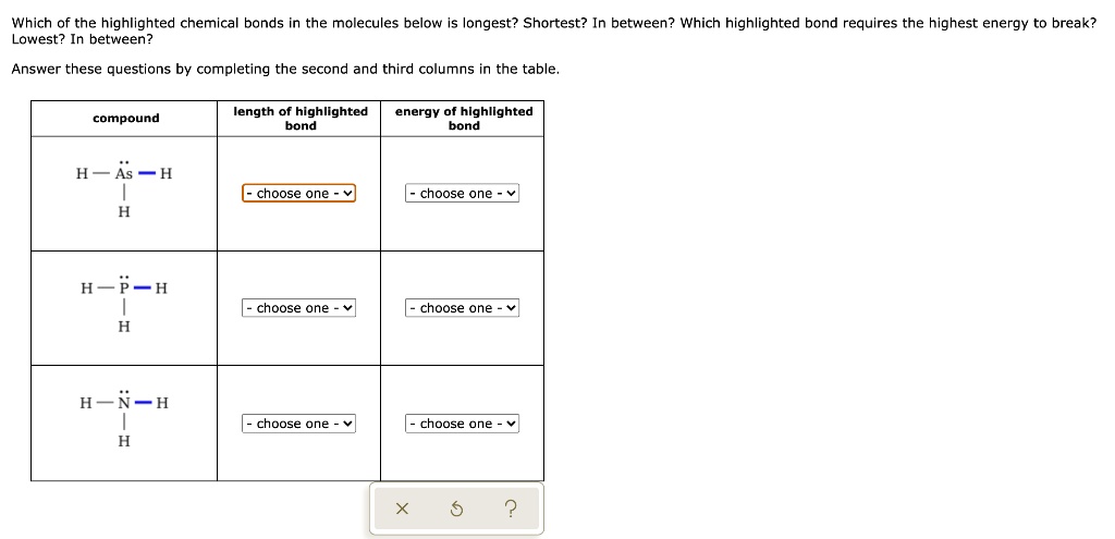 Which of the highlighted chemical bonds in the molecules...