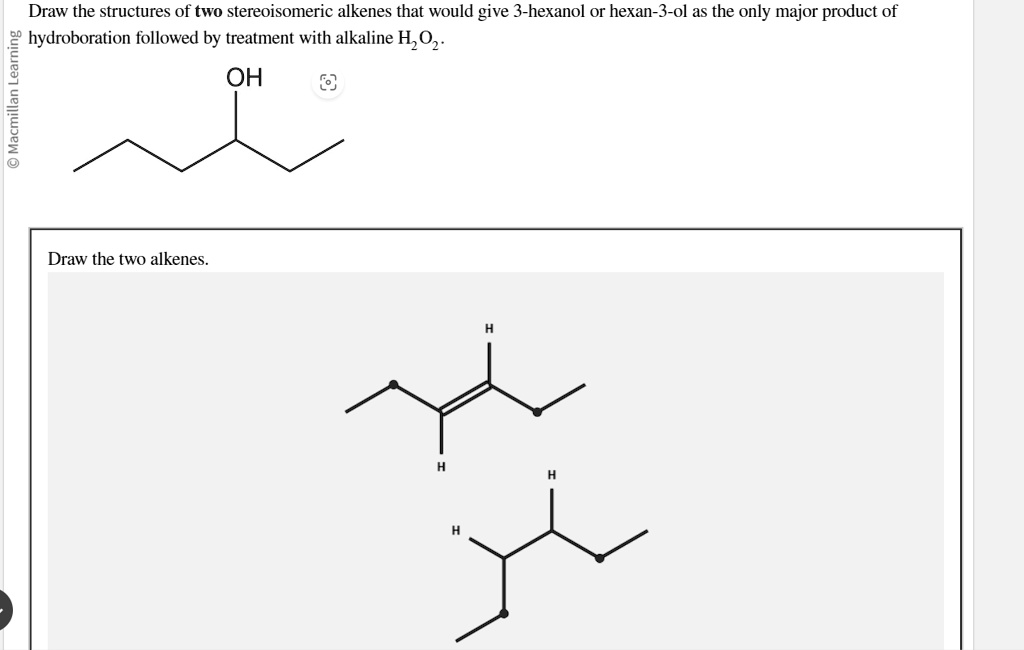 draw the structures of two stereoisomeric alkenes that would give 3 ...