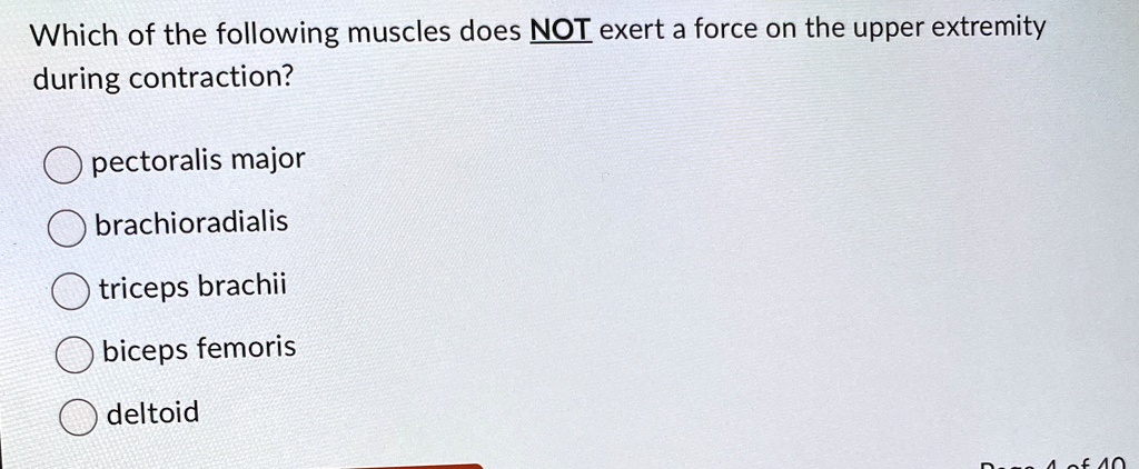 which of the following muscles does not exert a force on the upper ...