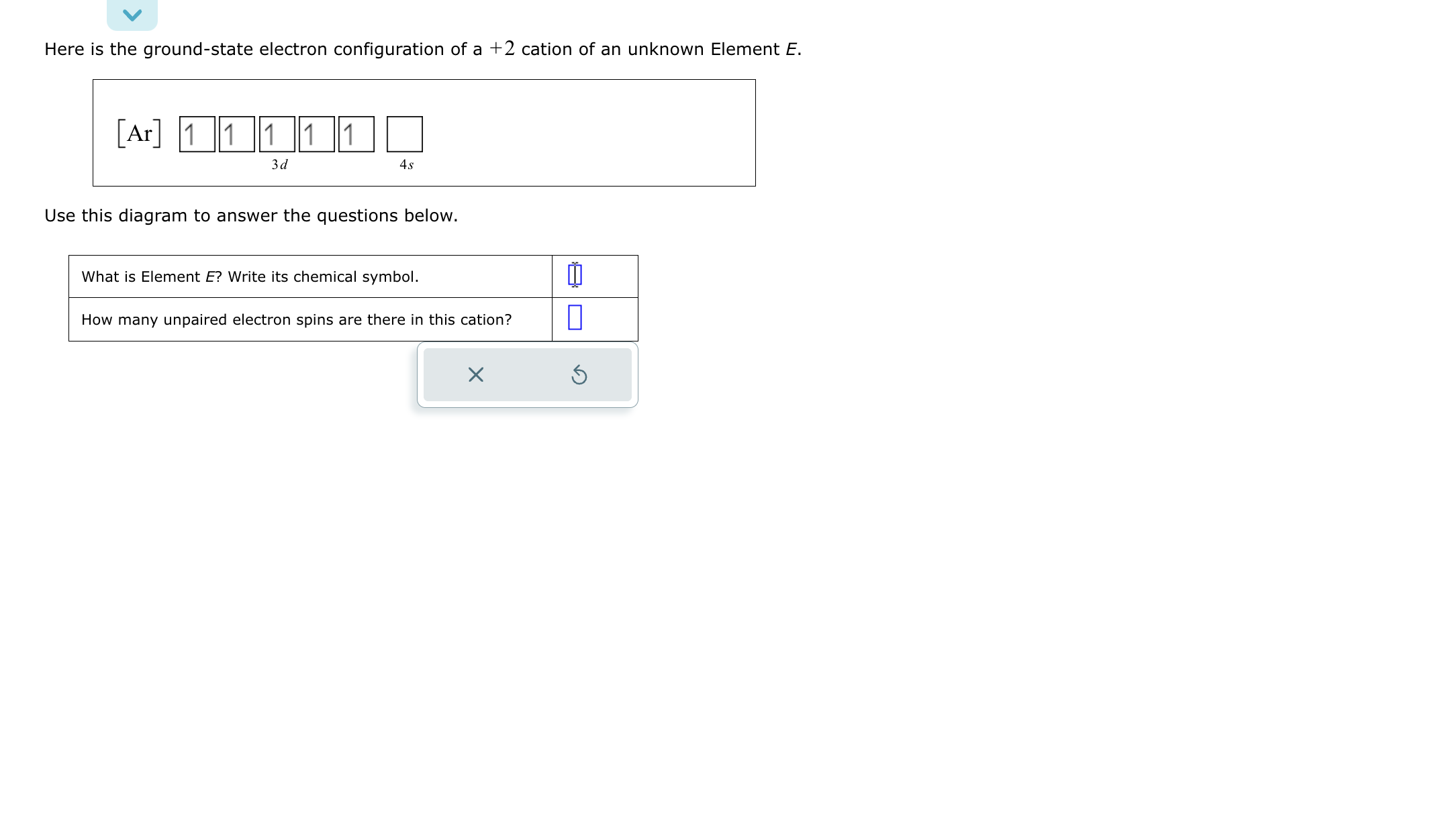 Solved Here Is The Ground State Electron Configuration Of A 2 Cation