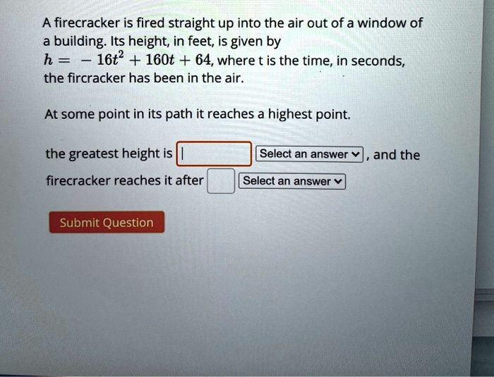 a firecracker is fired straight up into the air out of a window of ...