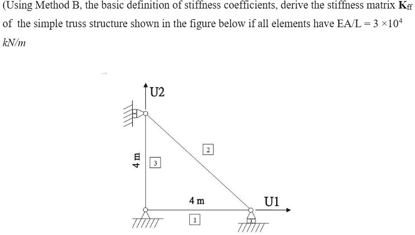 SOLVED: (Using Method B, the basic definition of stiffness coefficients ... SOLVED: (Using Method B, the basic definition of stiffness coefficients ...