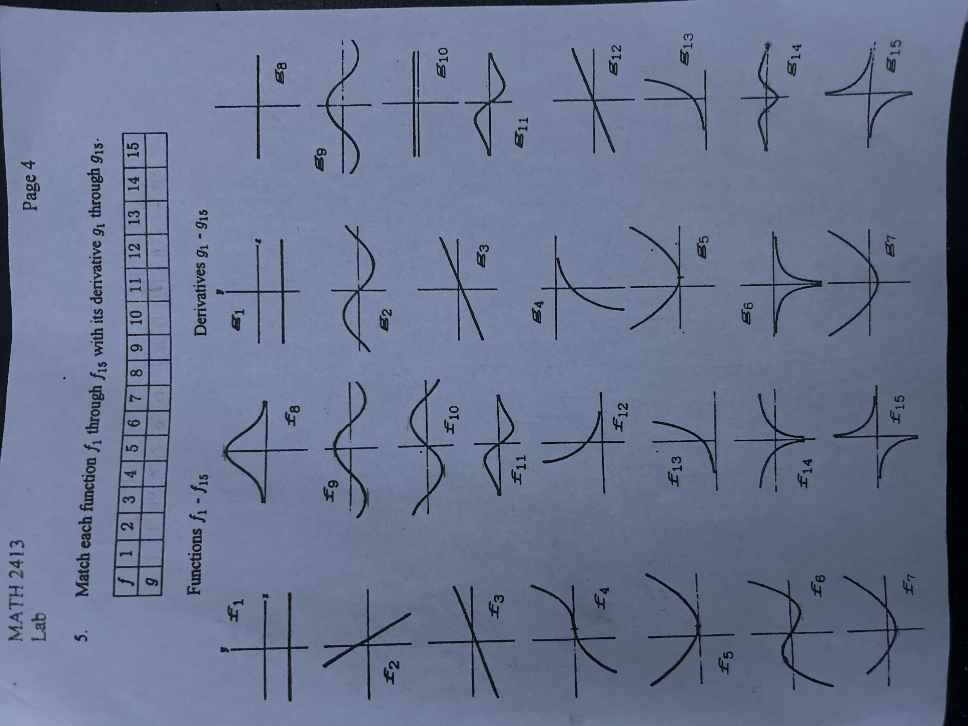 match each function f with its derivative g match each function f with its derivative g