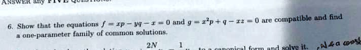 SOLVED: a one-parameter family of common solutions. 2N