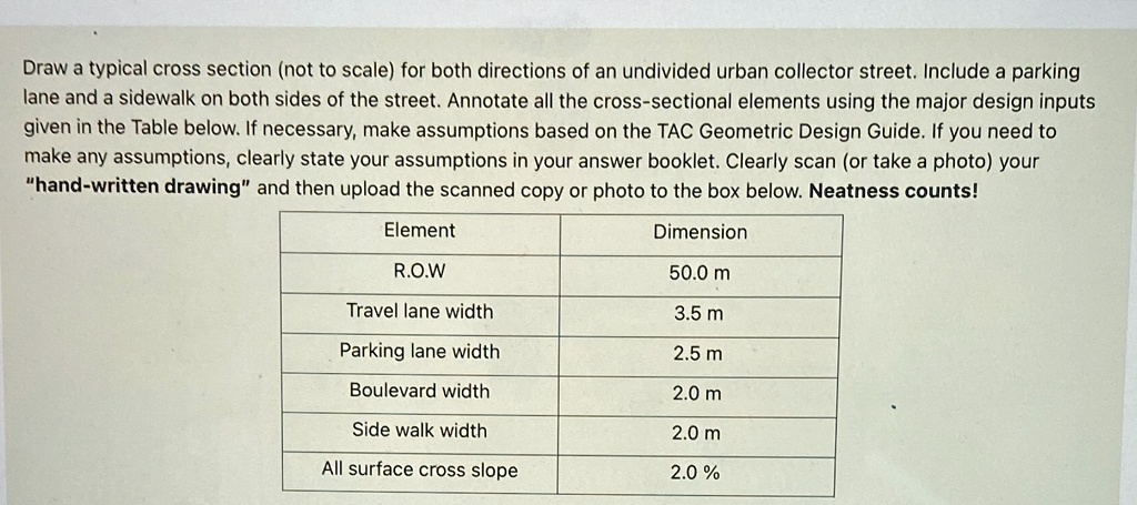 draw it with given details draw a typical cross section not to scale ...
