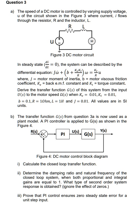SOLVED: a) The speed of a DC motor is controlled by varying the supply ...