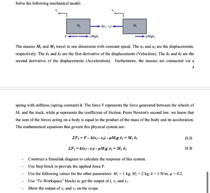Solved 1 Derive The Differential Equations And The Solutions The Transfer Function For Task 2 