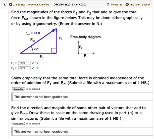 SOLVED: 12/4 points Previous Answer: oscolPhys2016 4.6.P.030 My Notes ...