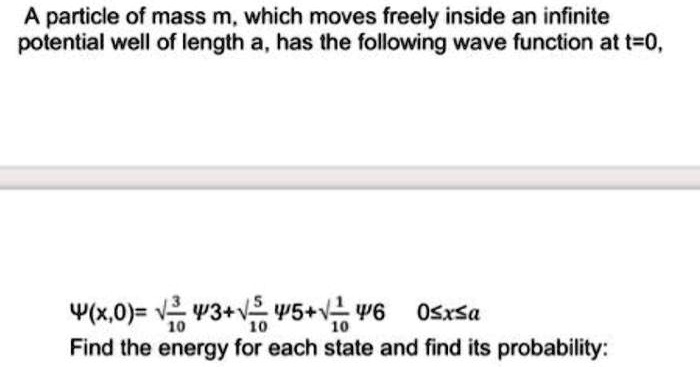 SOLVED: A particle of mass m, which moves freely inside an infinite ...