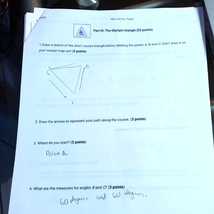 Part III: The Olympic triangle (22 points) Draw a sketch of the short ...