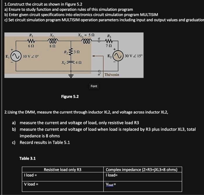 SOLVED: 1. Construct the circuit as shown in Figure 5.2. a) Ensure to study the function and ...