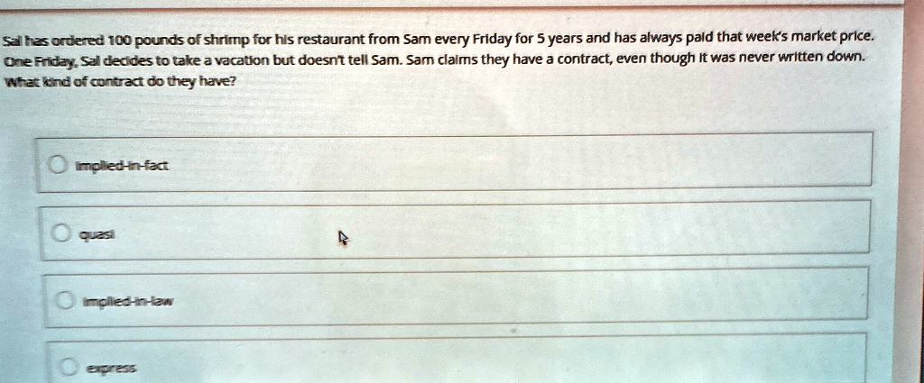 Sal has ordered 100 pounds of shrimp for his restaurant from Sam every ...