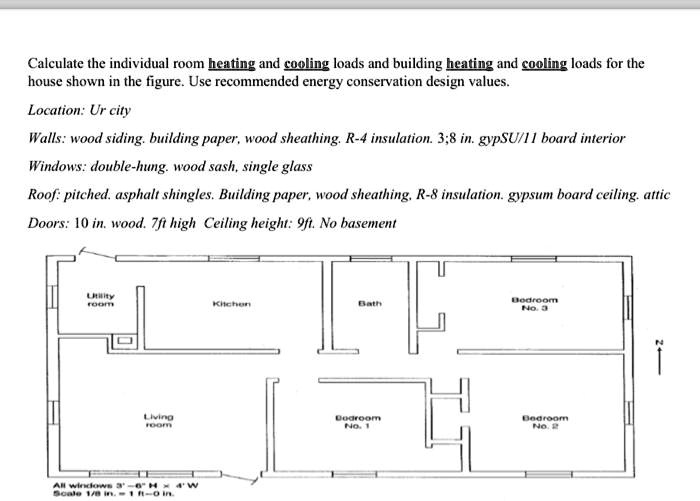 a) Calculate the individual room heating load and room cooling load. b ...