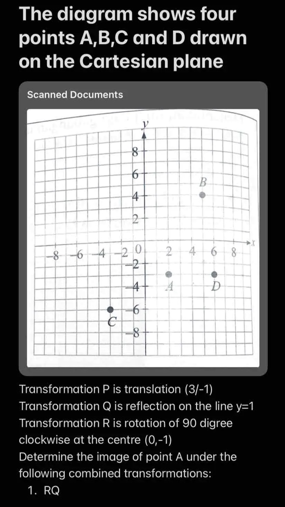 SOLVED: The diagram shows four points A, B, C, and D drawn on the ...