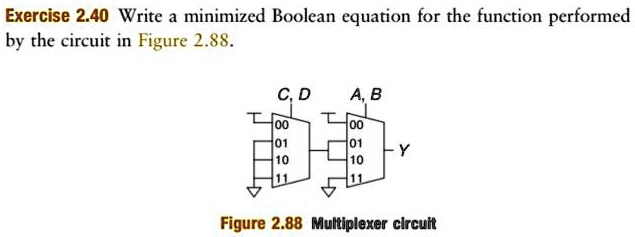 Exercise 2.40 Write a minimized Boolean equation for the function performed by the circuit in ...