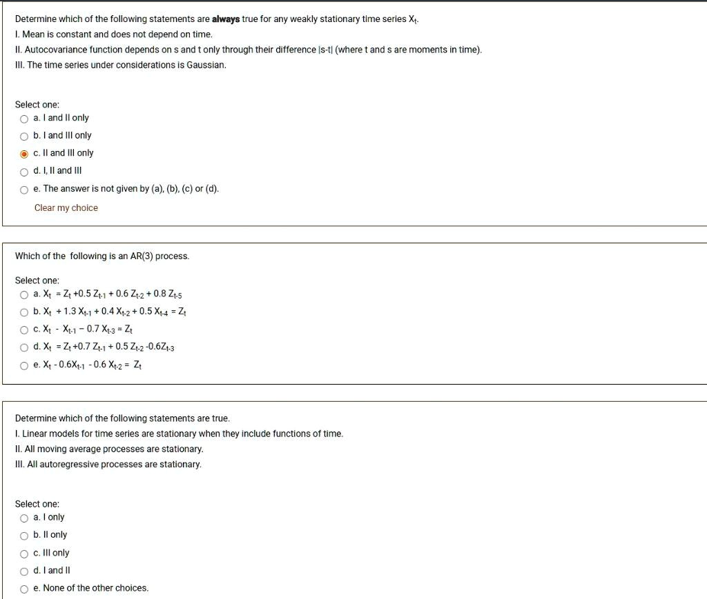 SOLVED: Determine which of the following statements are always true for ...