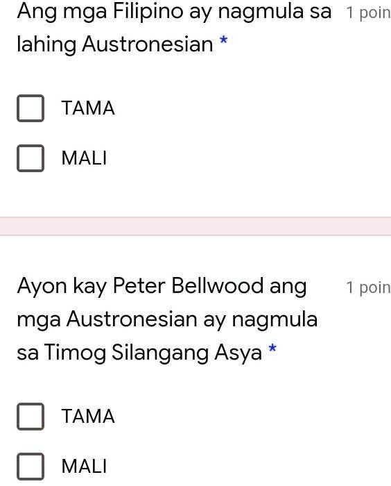 Need help po correct answer only ang mga filipino ay nagmula...