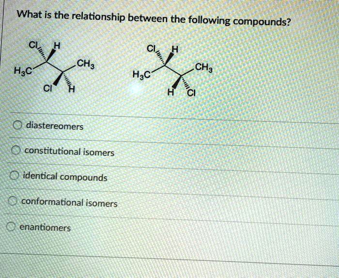 what is the relationship between the following compounds hac hzc cha cl diastereomers ...