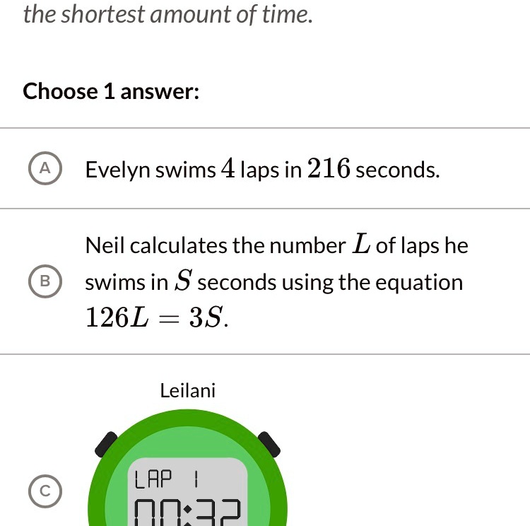 SOLVED: 'Select the swimmer who swims the fastest. (Remember, the ... SOLVED: 'Select the swimmer who swims the fastest. (Remember, the ...