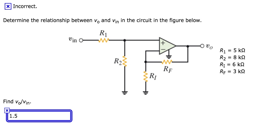 SOLVED: Chapter 4, Problem 4.31 Determine the relationship between Vo and Vin in the circuit in ...