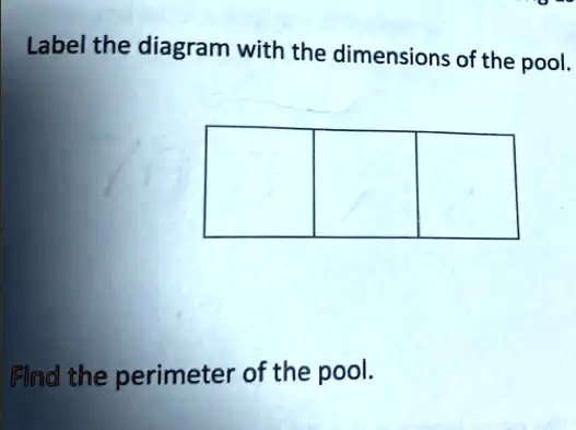 Label the diagram with the dimensions of the pool. Find the perimeter ...