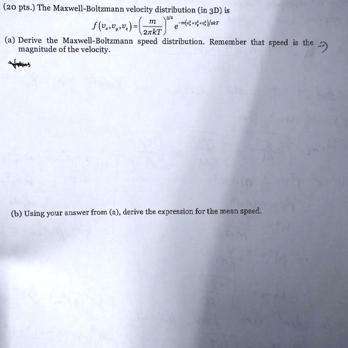 20 pts the maxwell boltzmann velocity distribution in 3d is fuzuyu mlv ...
