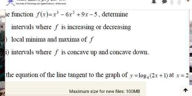SOLVED: function f(r)=r' 6r" + 91 5 . detenine intervals where f is increasing decreasing local ...