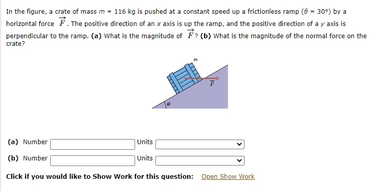 in the figure crate of mass m 116 kg is pushed at constant speed up ...