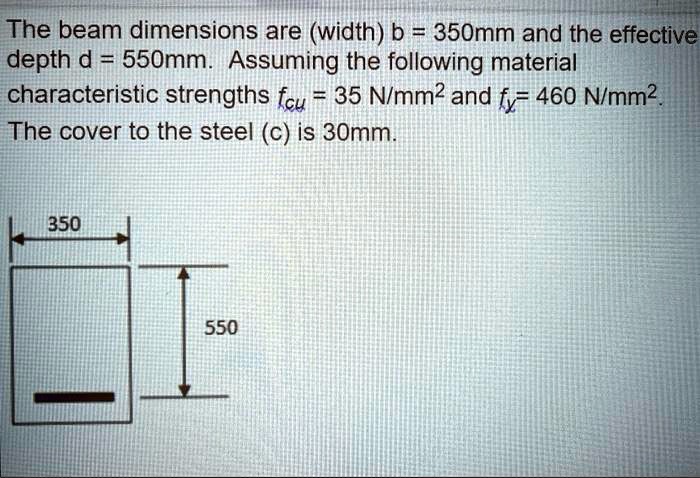SOLVED: Calculate i) the area of reinforcement steel required ii) check ...