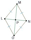 SOLVED: Rhombus LMNO is shown with its diagonals. Angle MLO measures ...
