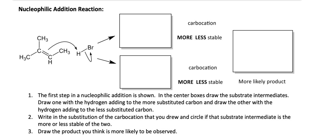 Nucleophilic Addition Reaction: CH3 Br CH3 H3C HV carbocation MORE LESS ...