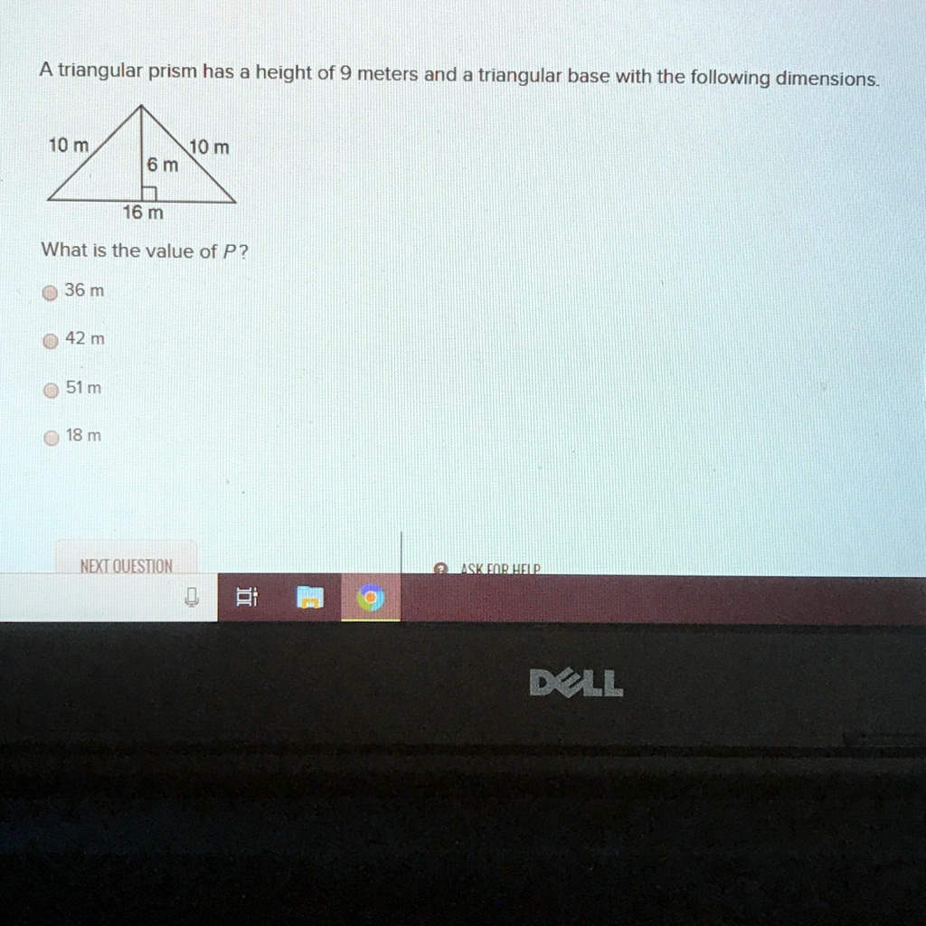 SOLVED: 'Please help me with this A triangular prism has a height of 9 meters and a triangular ...
