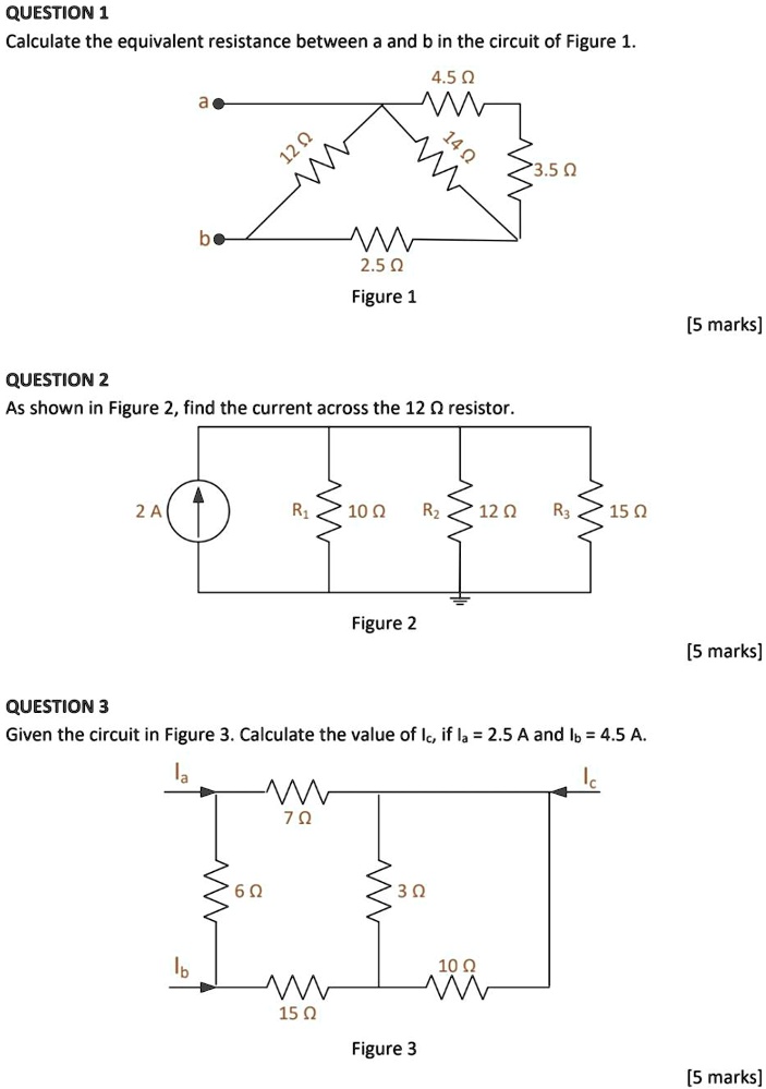SOLVED: QUESTION1 Calculate the equivalent resistance between a and b ...