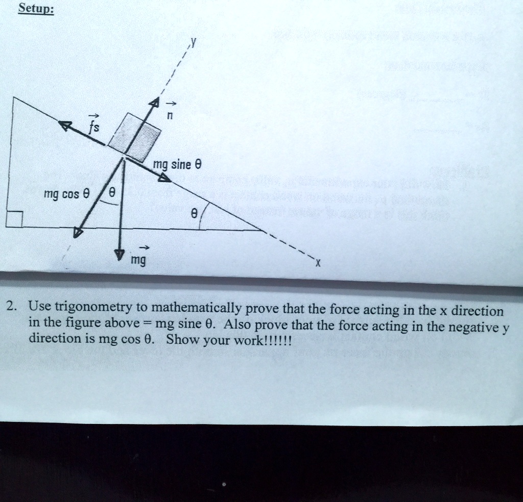 Setup: 2. Use trigonometry to mathematically prove that the force ...