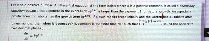 SOLVED: Let positivo number: differential equation the form below where ...