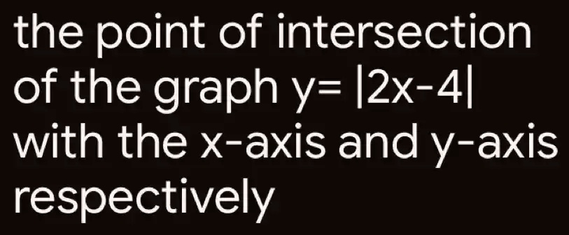 SOLVED: The point of intersection of the graph y = 12x - 41 with the x ...