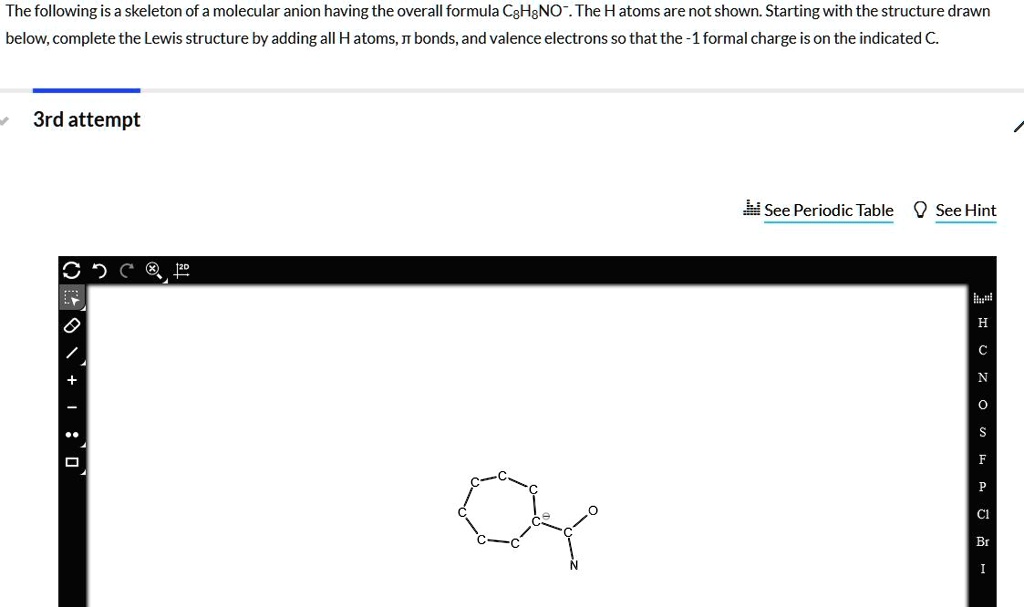 The following is a skeleton of a molecular anion having the...