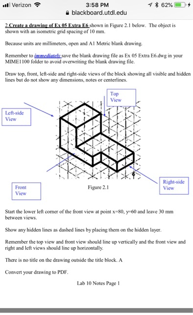 2.Create a drawing of Ex 05 Extra E6 shown in Figure 2.1 below. The ...